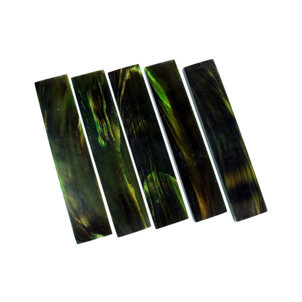 WATER BUFFALO HORN MATERIAL WITH GREEN STRIPES