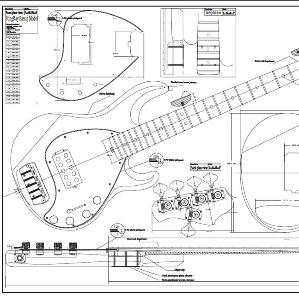 STINGRAY 5-STRING BASS BUILDING PLAN